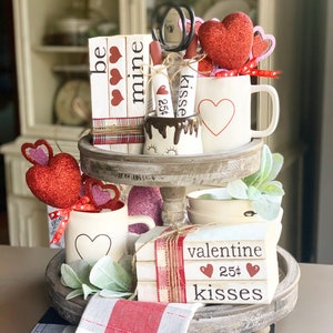 Valentines Day Decor / Stamped Books / Valentines / Farmhouse Decor ...