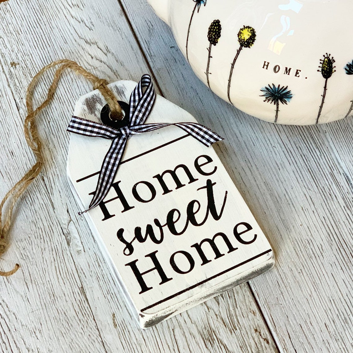 Home Sweet Farmhouse / Wood Tags / Farmhouse Signs / Tiered | Etsy