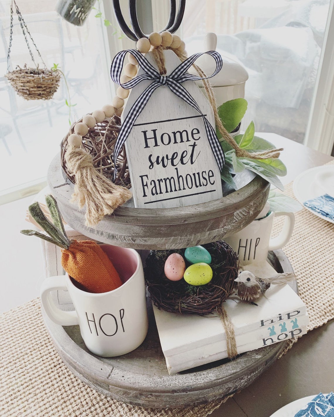 Home Sweet Farmhouse / Wood Tags / Farmhouse Signs / Tiered | Etsy