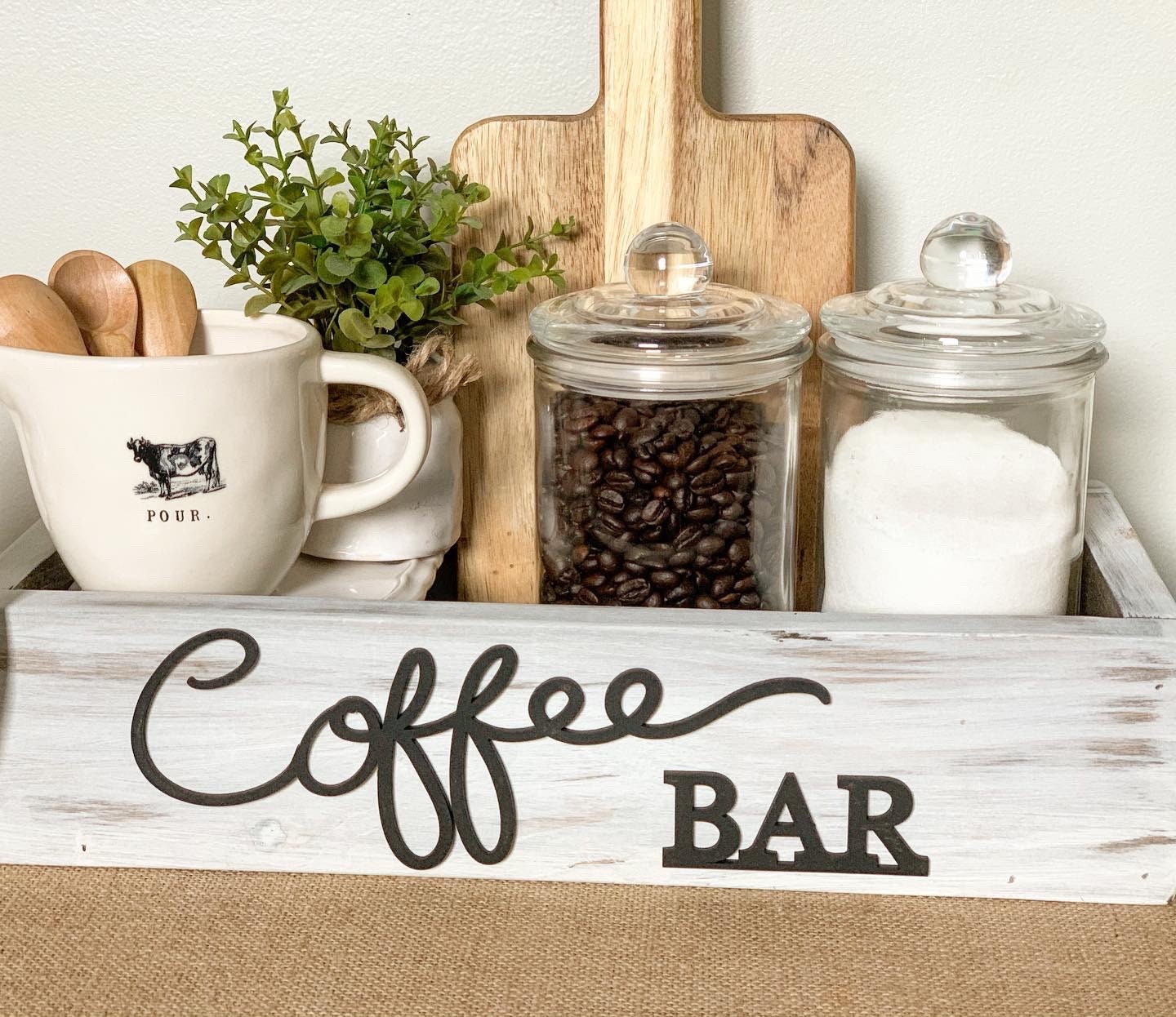 Coffee Bar Wooden Box / Coffee Bar Storage / Coffee Bar Sign / | Etsy