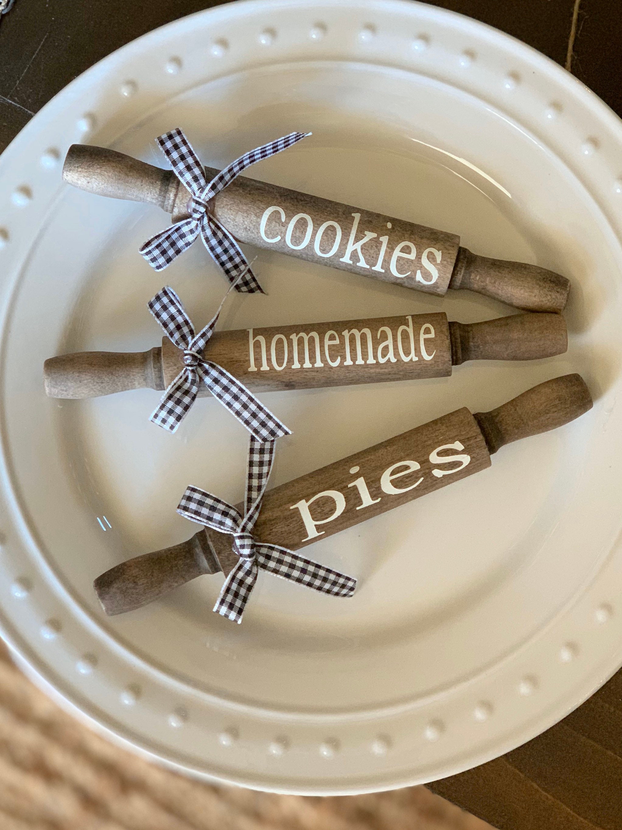 Mini Rolling Pins / Farmhouse Decor / Tiered Tray Decor / - Etsy