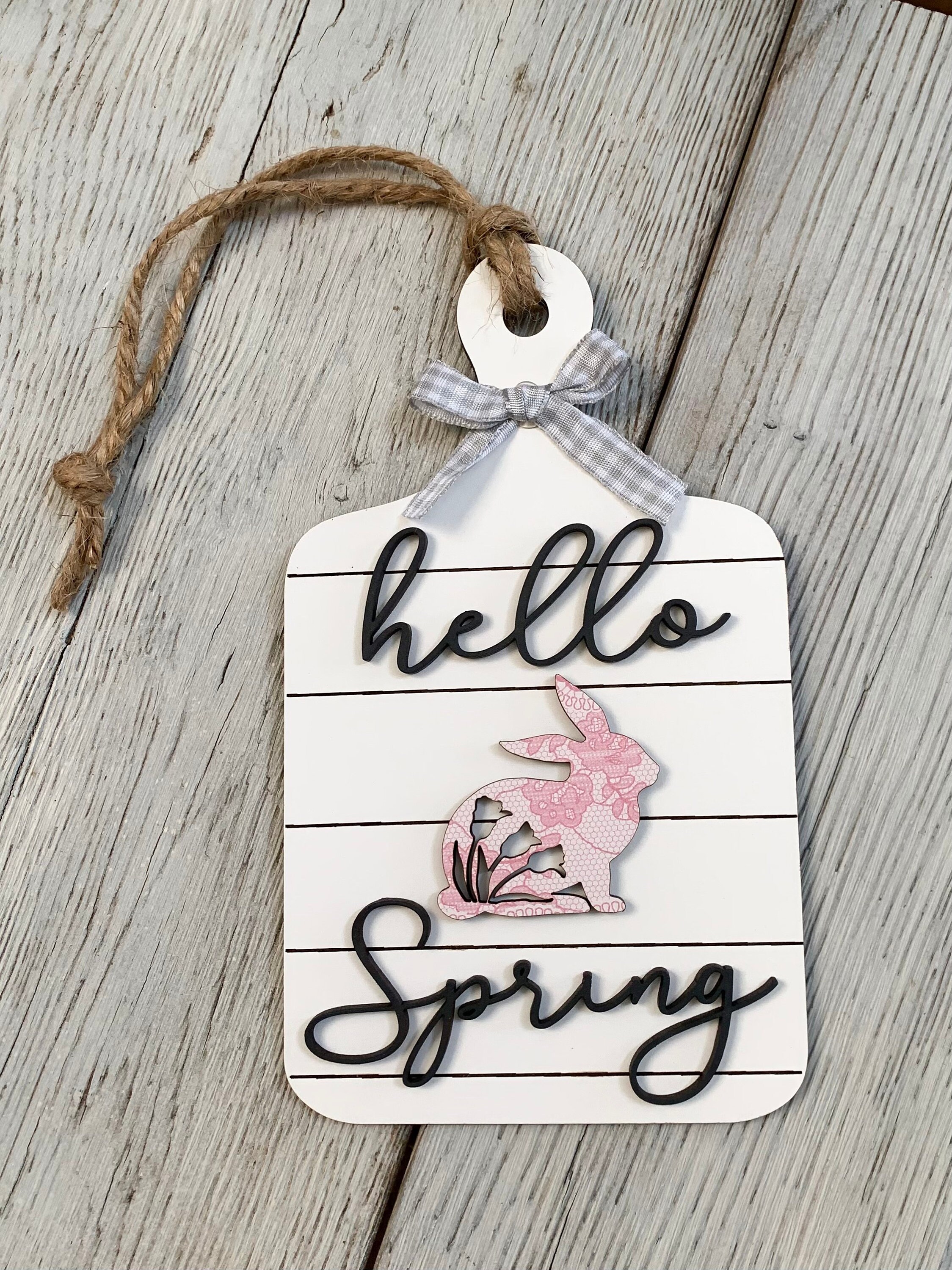Hello Spring Sign / Easter Decor / Tiered Tray Decor / - Etsy