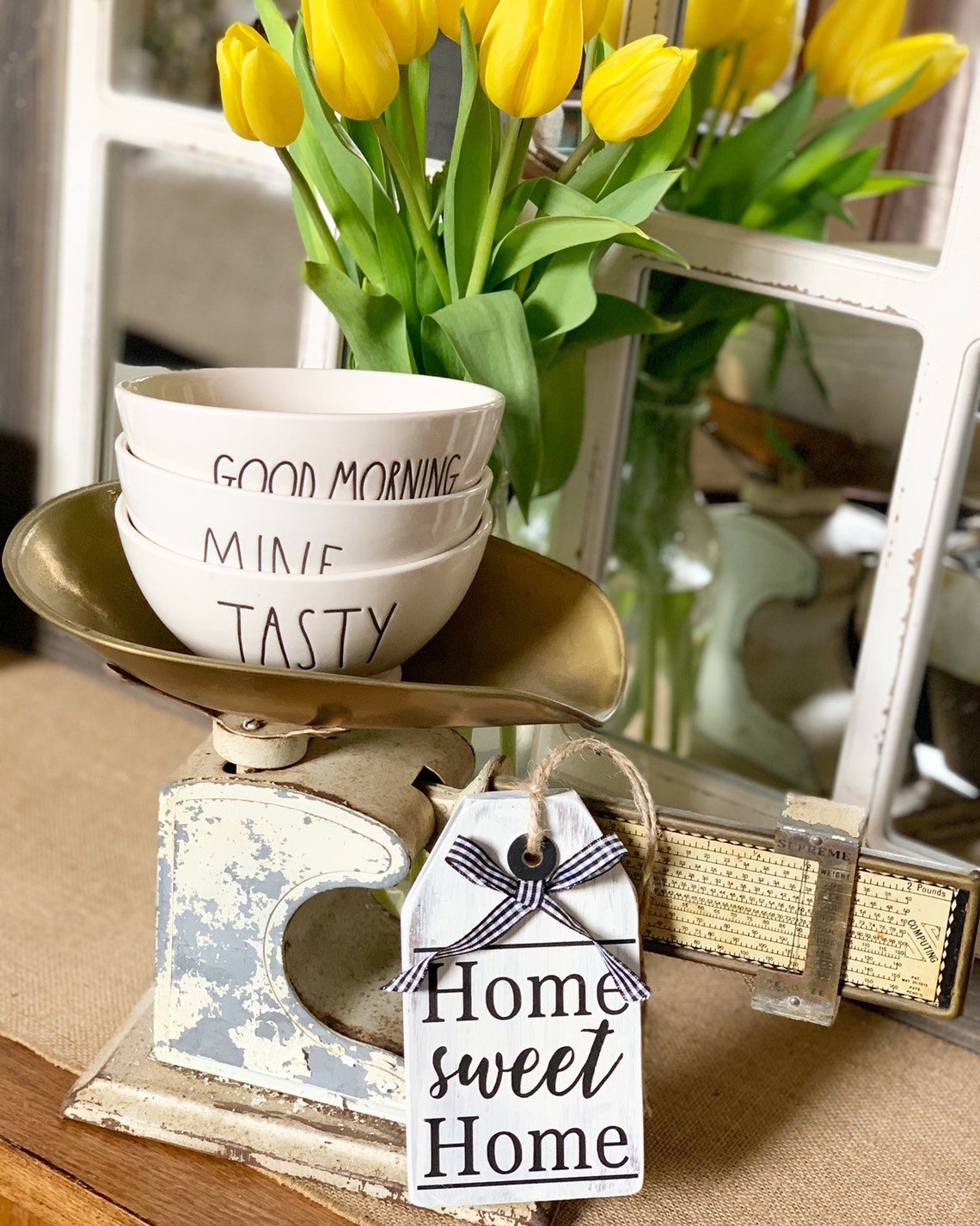 Home Sweet Farmhouse / Wood Tags / Farmhouse Signs / Tiered | Etsy