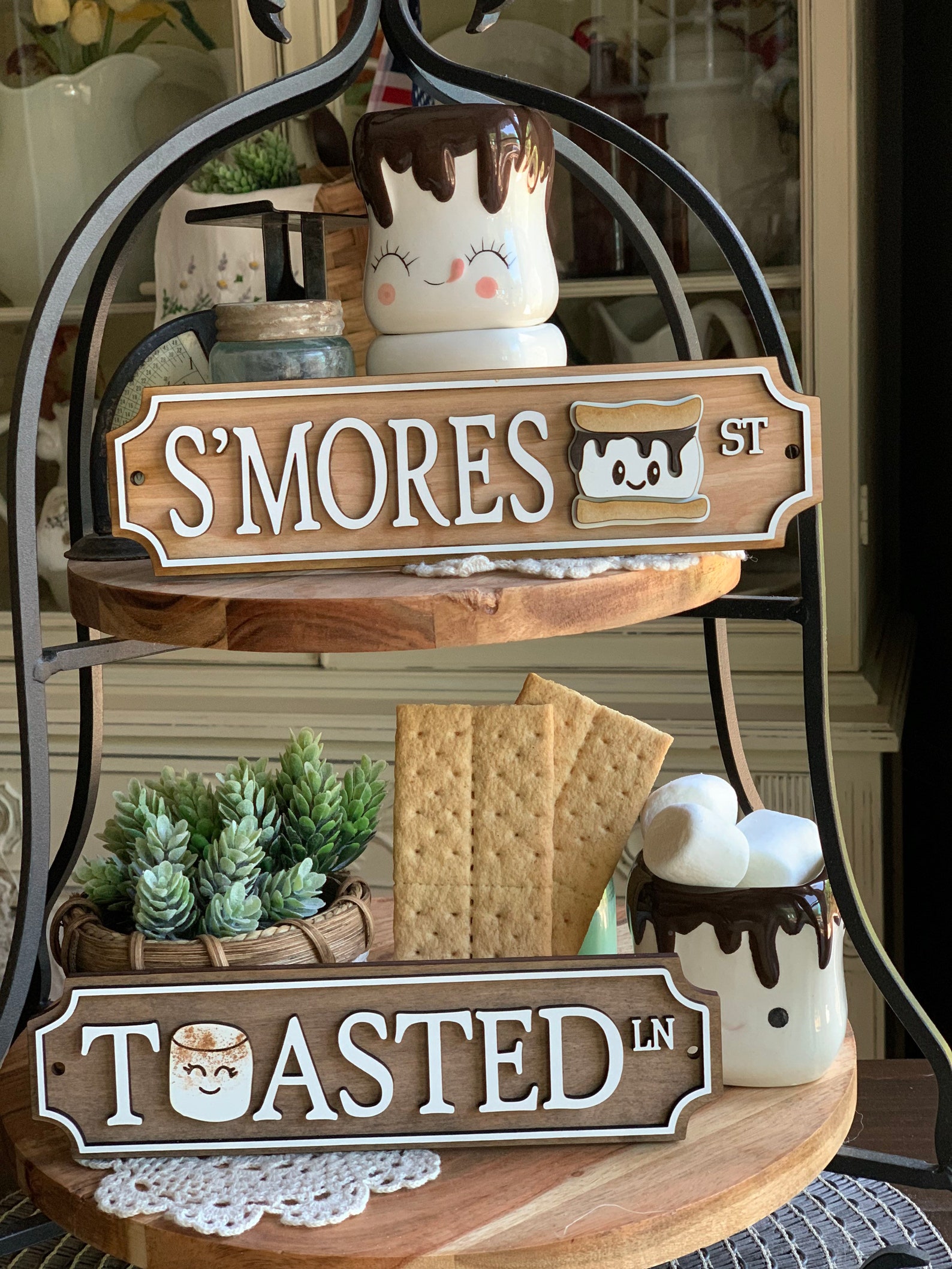 Smores Road Signs / Summer Decor / Summer Sign / Tiered Tray - Etsy