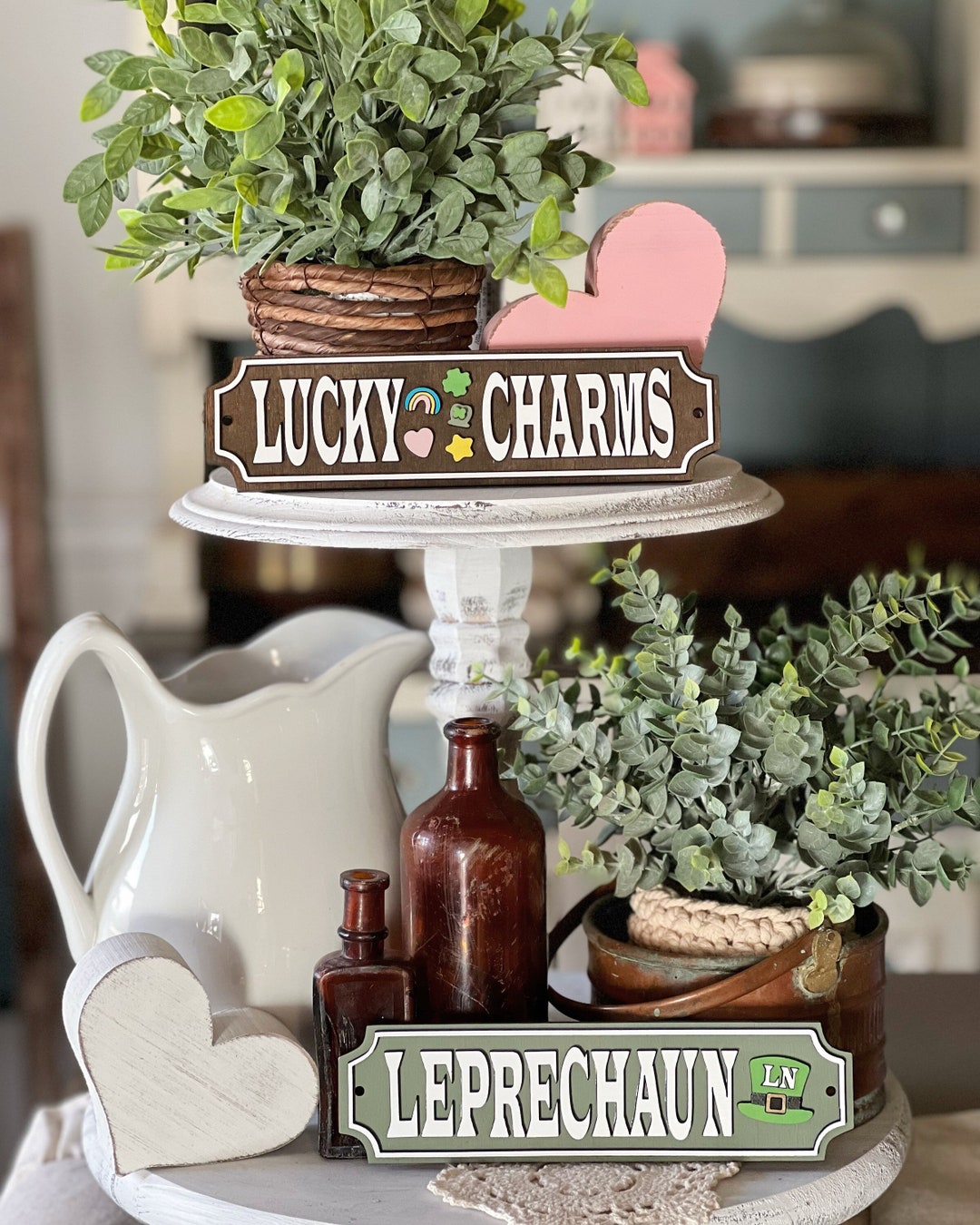 St. Patrick’s Day Decor / Leprechaun Sign / Lucky Sign / Tiered Tray ...