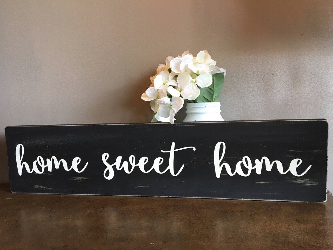 Rustic 'home Sweet Home' Wood Sign - Distressed Farmhouse Decor - Etsy