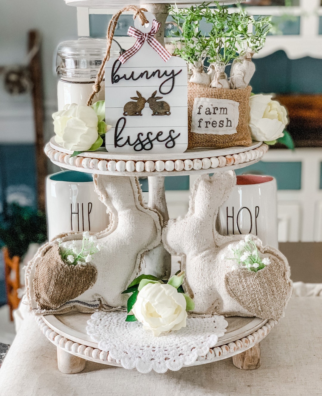 Easter Decor / Bunny Kisses / Easter Signs / Tiered Tray Decor / Easter ...