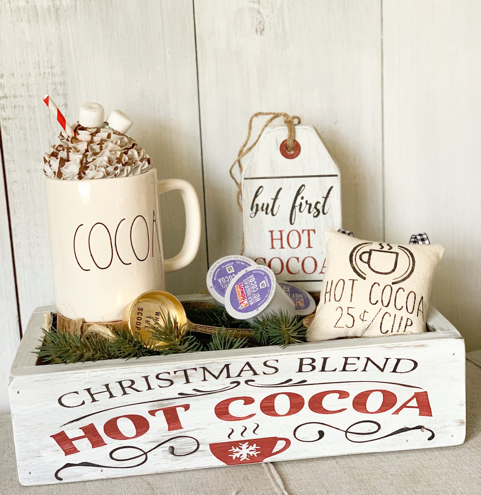 Hot Cocoa Tag / Peppermint Mocha Tag / Tiered Tray Decor / - Etsy