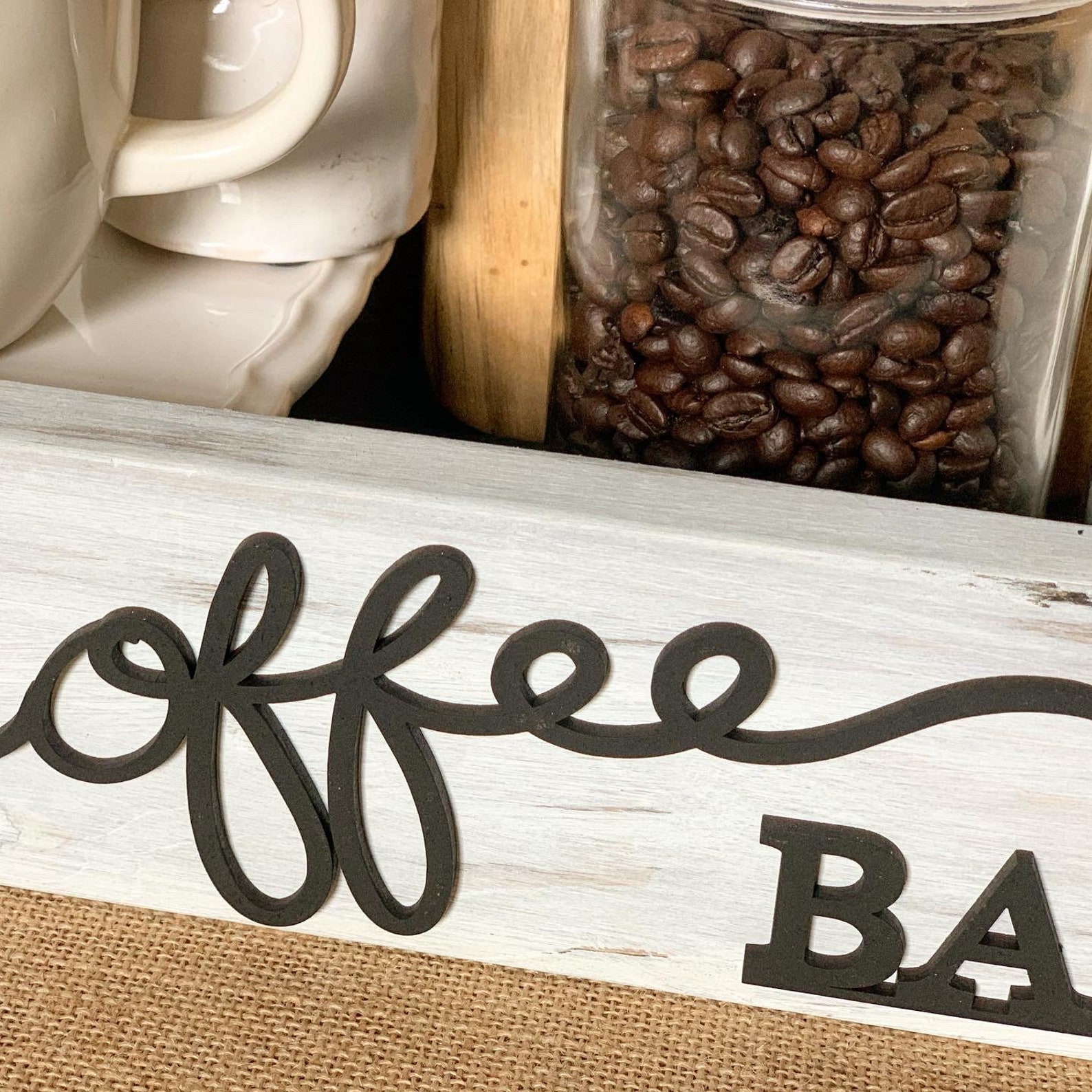Coffee Bar Wooden Box / Coffee Bar Storage / Coffee Bar Sign / - Etsy