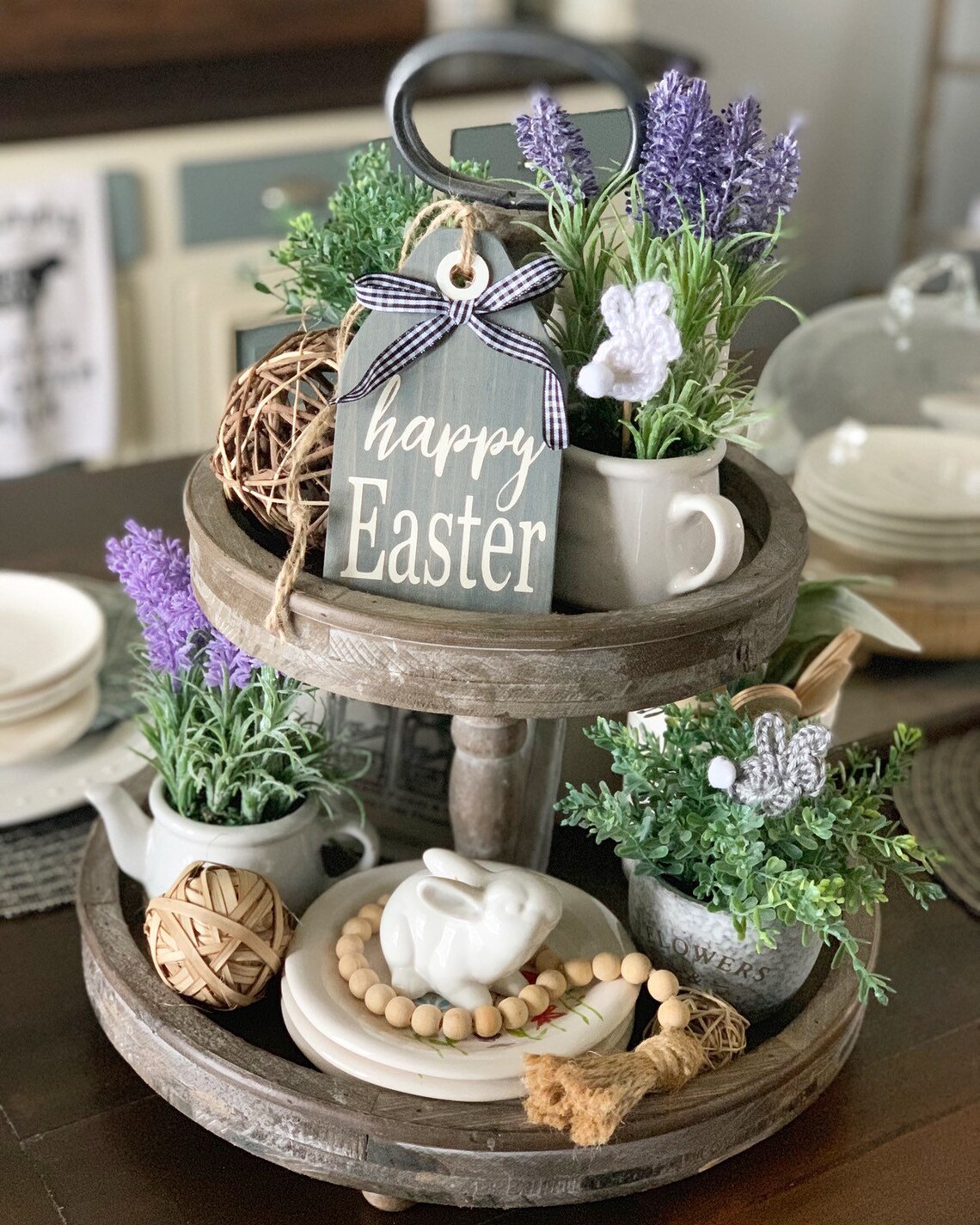 Happy Easter Tag / Easter Signs / Farmhouse Decor / Spring - Etsy