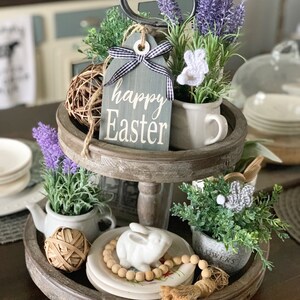 Happy Easter Tag / Easter Signs / Farmhouse Decor / Spring Decor / Wood ...