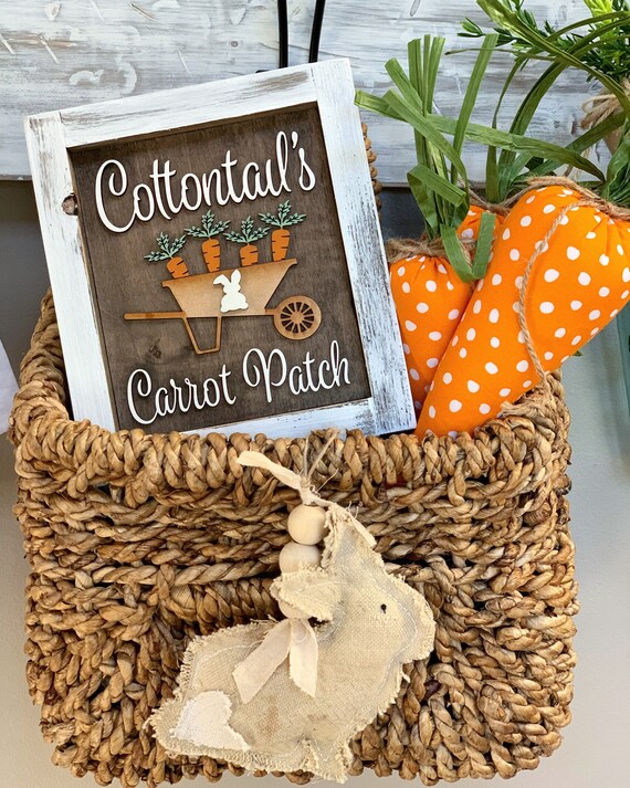 Cottontails Carrot Patch / Carrot Decor / Easter Decor / | Etsy