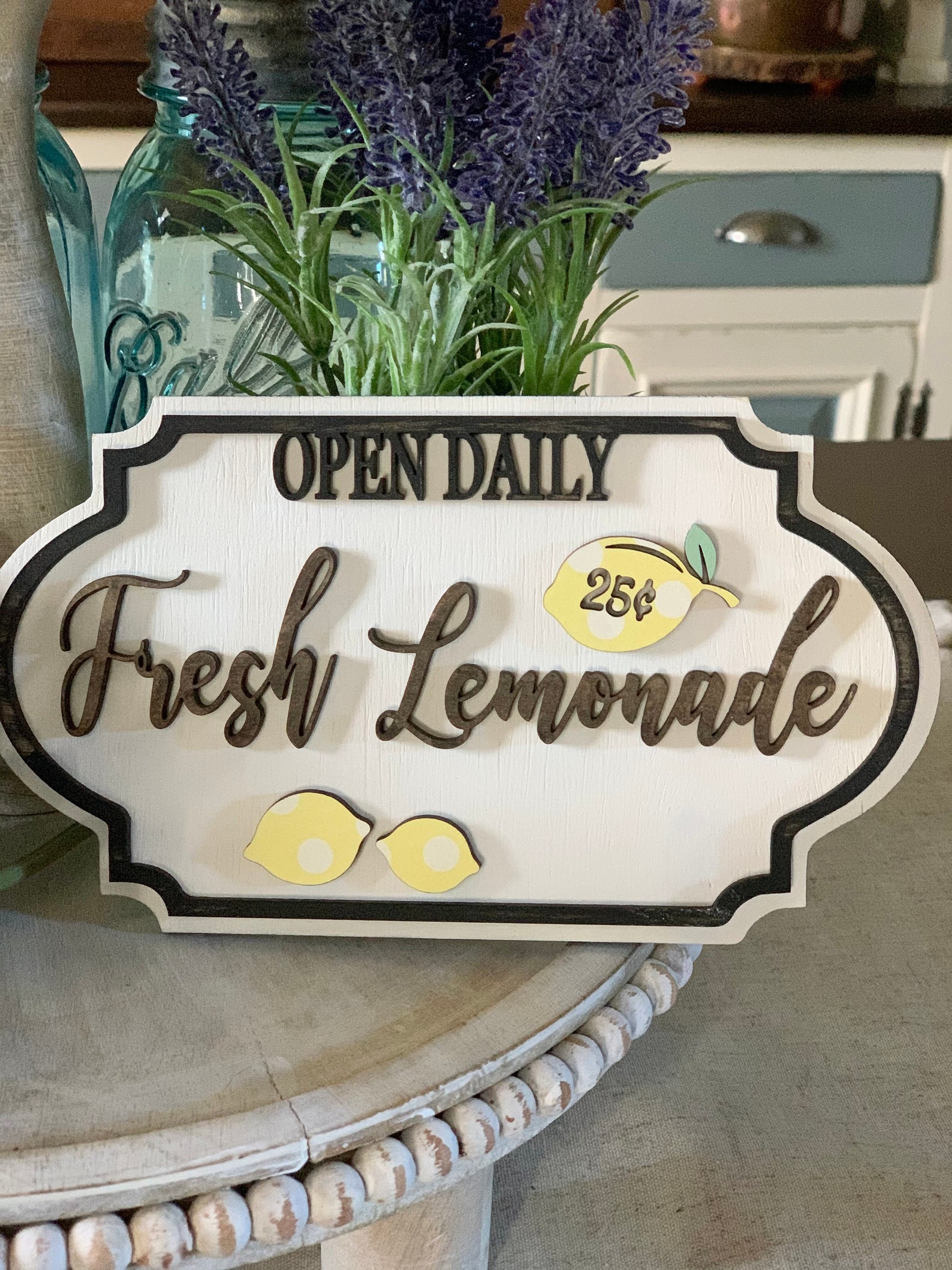 Fresh Lemonade Vintage Style Sign / Tiered Tray Decor / Lemon - Etsy