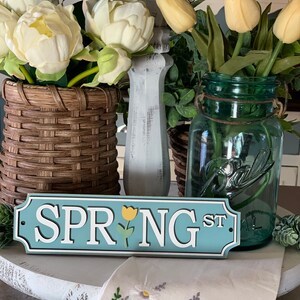 Hello Spring Sign / Spring Decor / Spring Sign / Tiered Tray Decor ...