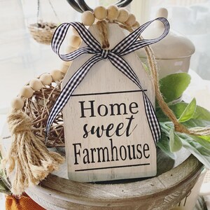 Home Sweet Farmhouse / Wood Tags / Farmhouse Signs / Tiered Tray Decor ...