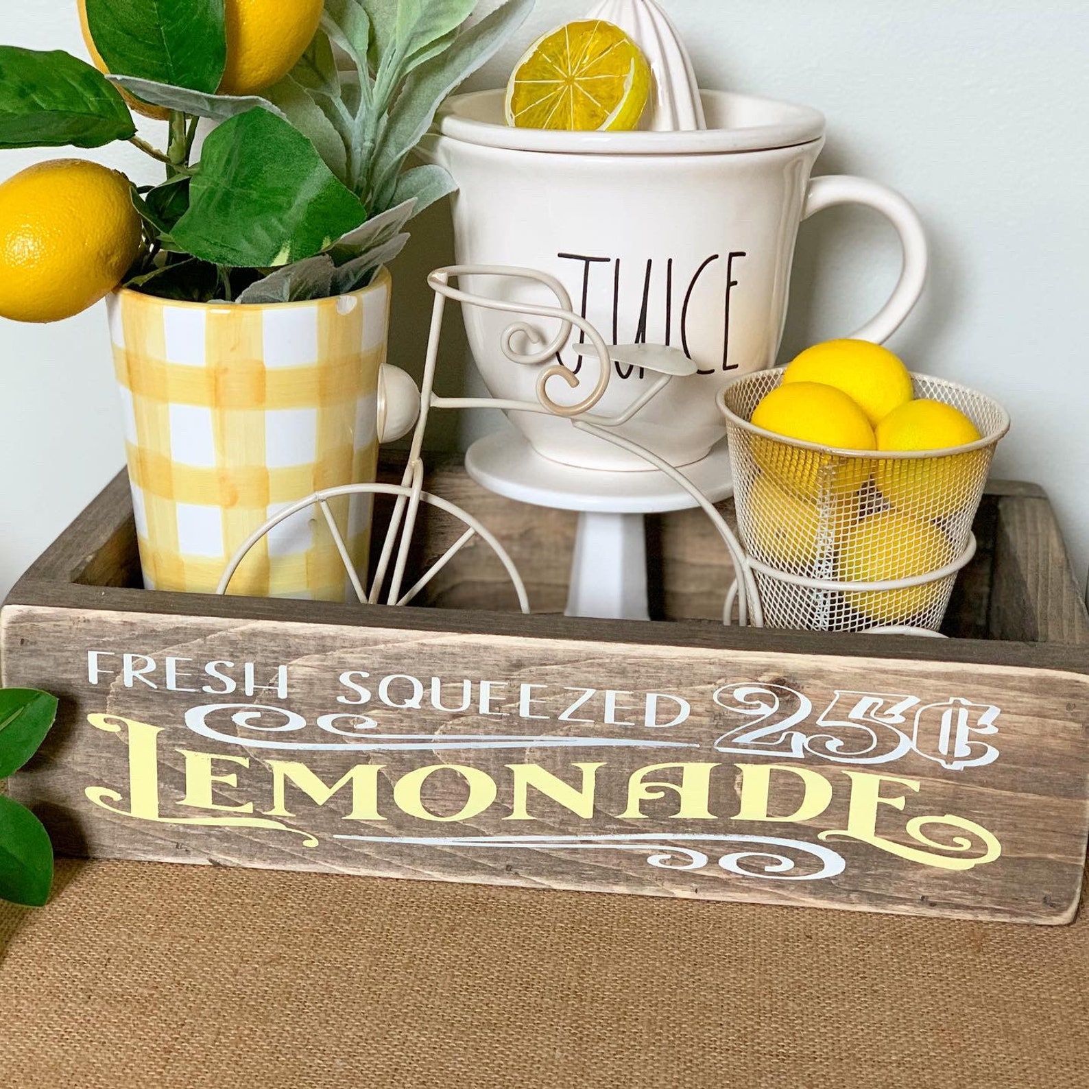 Lemonade Rustic Wood Box / Lemonade Decor / Lemon Decor / | Etsy
