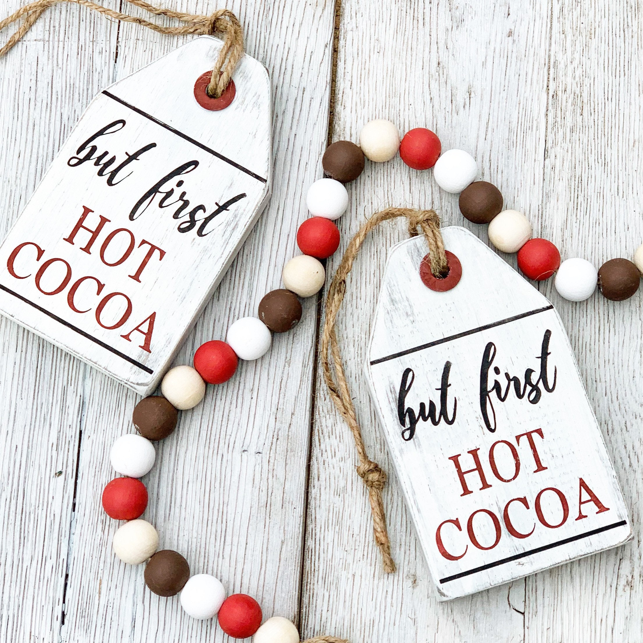 Hot Cocoa Tag / Peppermint Mocha Tag / Tiered Tray Decor / - Etsy