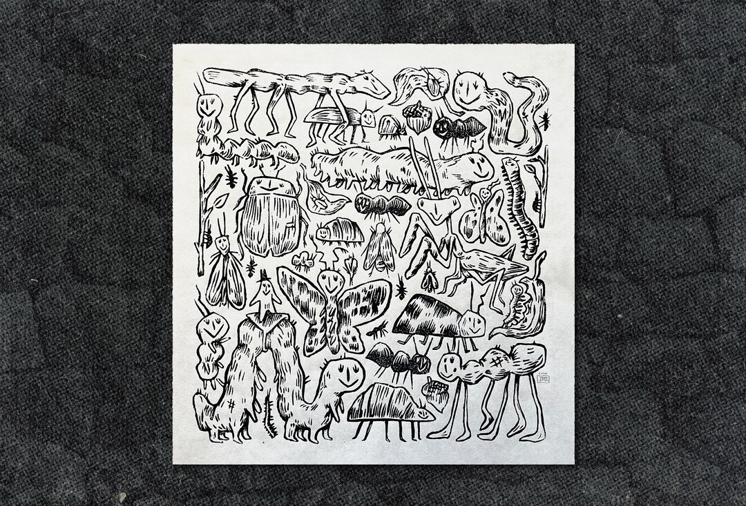 Bug Party Block Print - Etsy