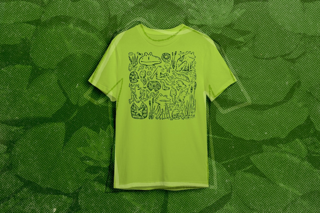 Frog Party Block Printed Shirt - Etsy