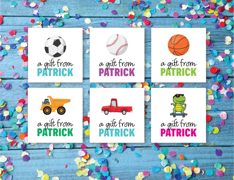 Personalized Birthday Gift Tags: Fun Kids Party Favor - Etsy