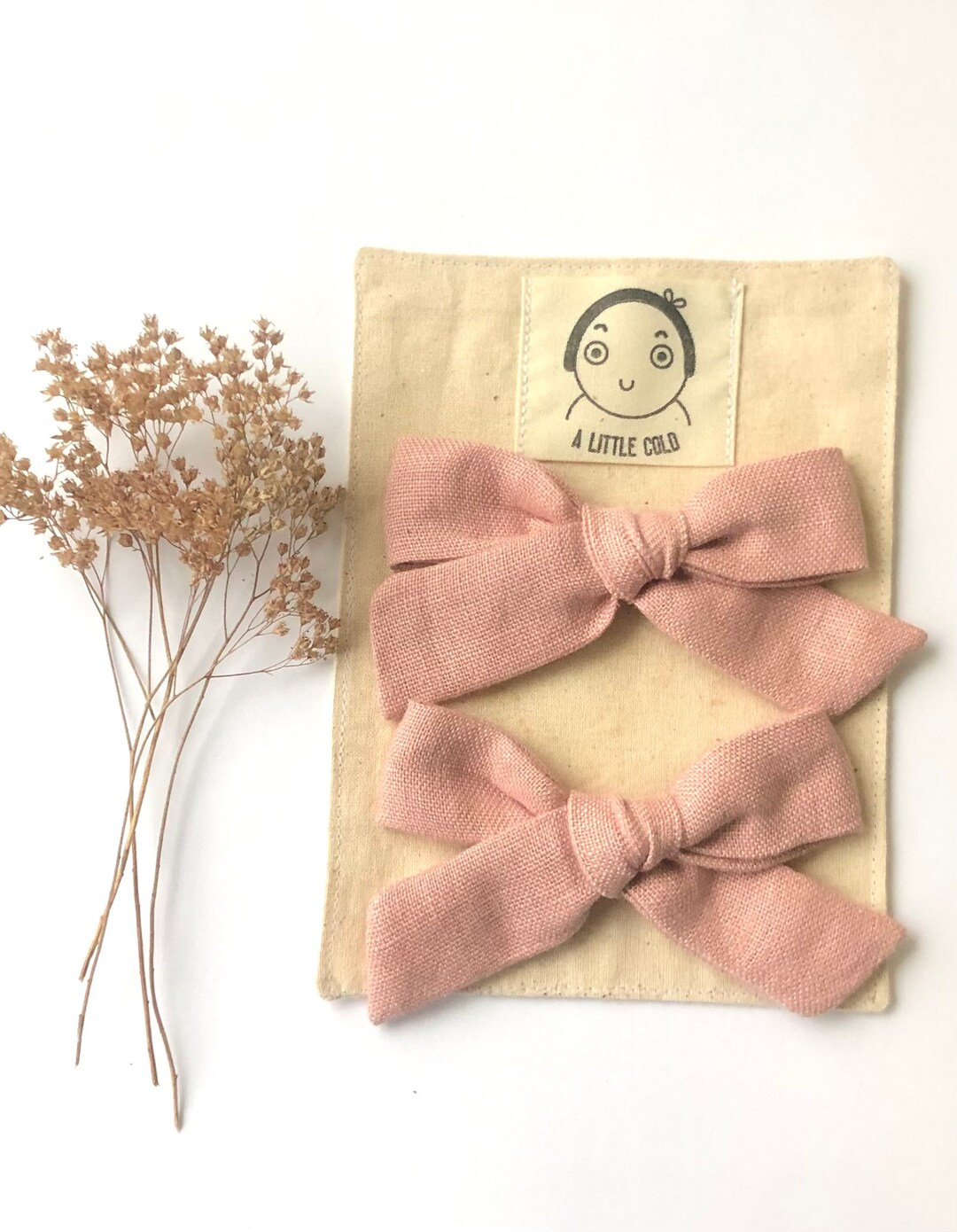 Peony Linen Bows /light Pink Bows/girls Bows/girls Bows - Etsy