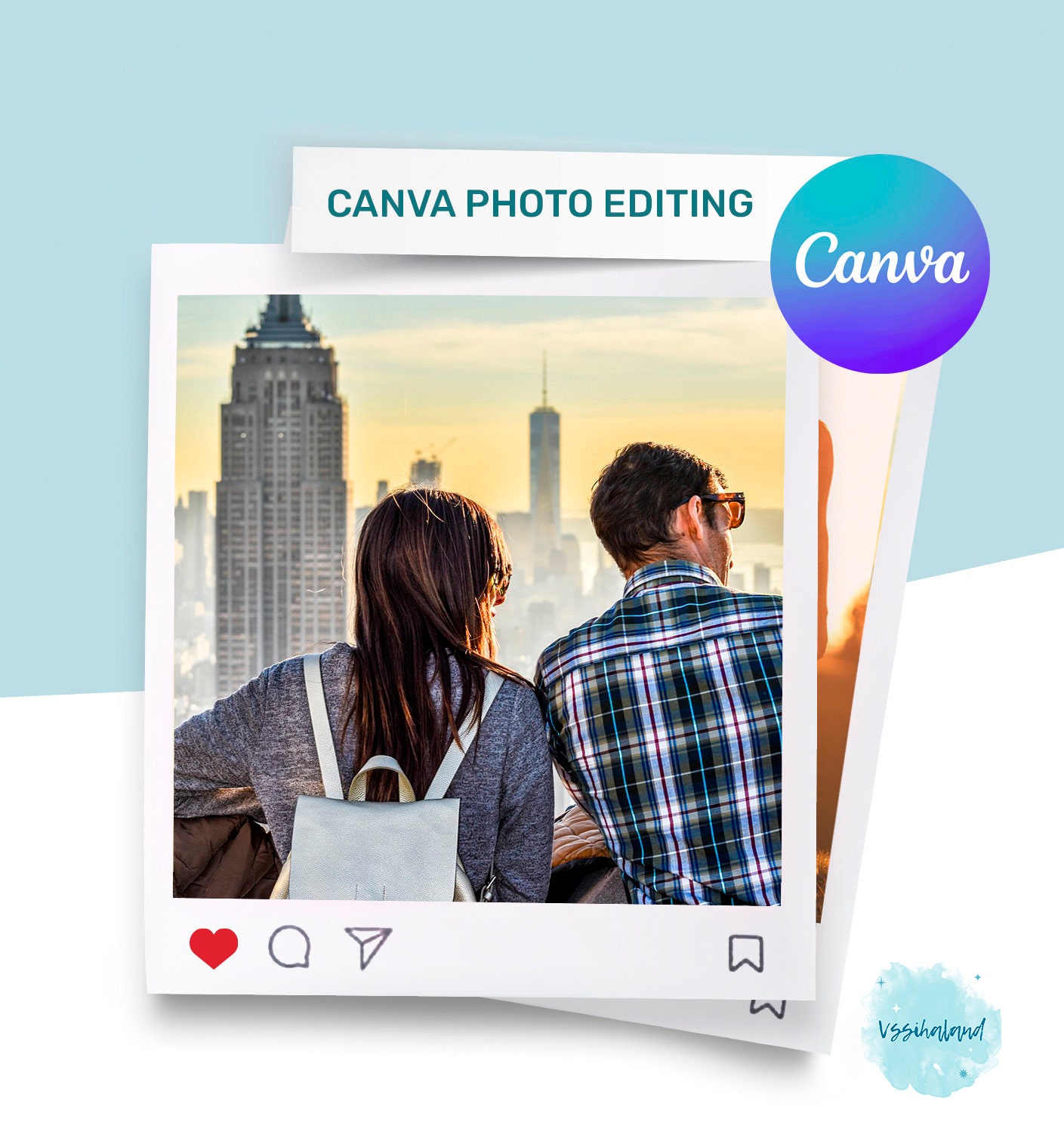 Polaroid Box Template and Editable Polaroid Photo in Canva. San ...