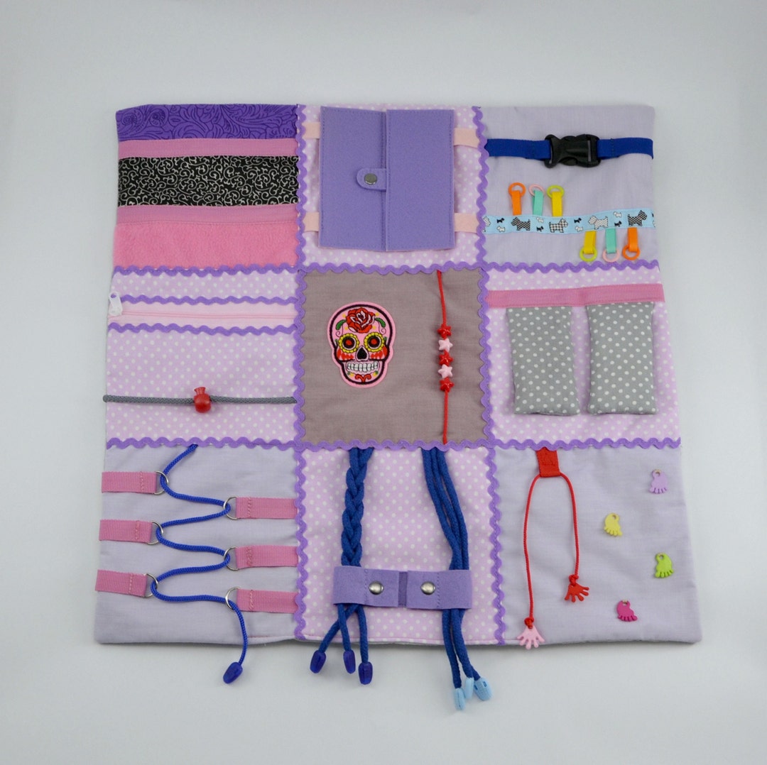 Fidget Sensory Blanket Mat With a Skull, Alzheimers Gifts for Mom Dad ...