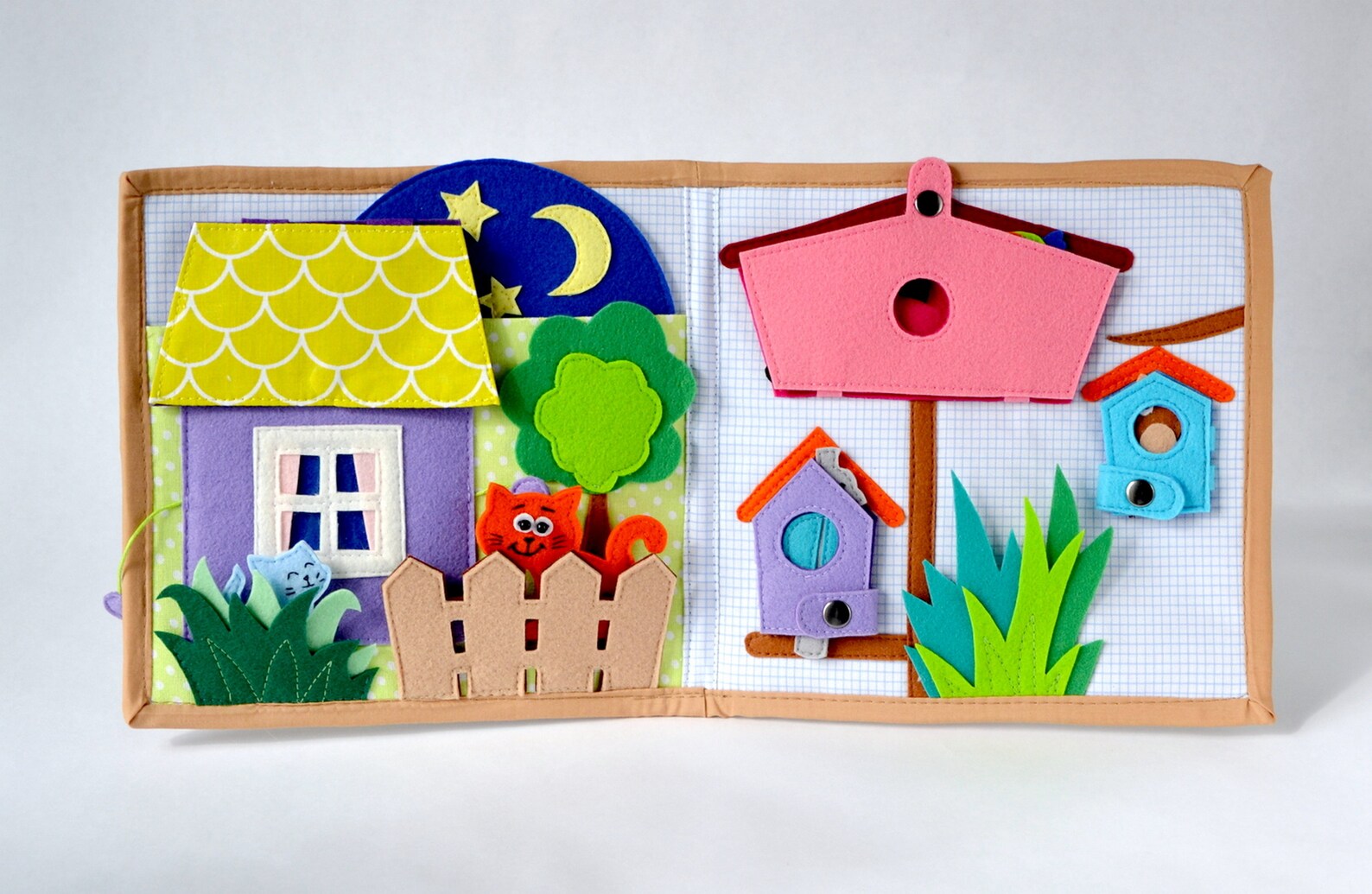 Quiet Book Birds in Birdhouses Busy Book Felt Book Kids - Etsy