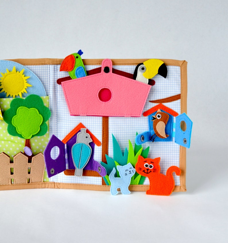 Quiet Book Birds in Birdhouses Busy Book Felt Book Kids - Etsy