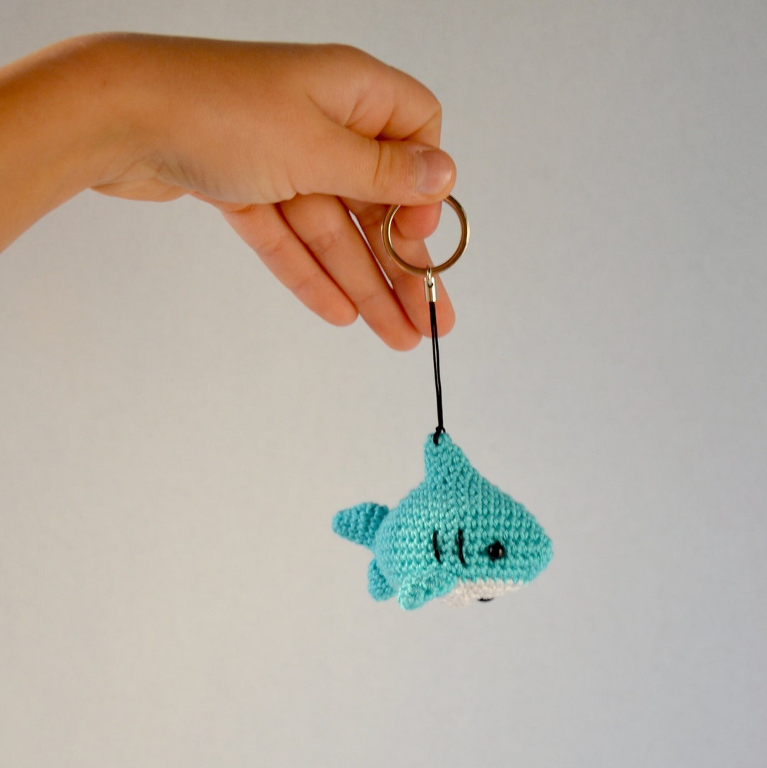 Shark Keychain – Cute Crochet Keychain for Kids & Adults, Ocean Animal ...