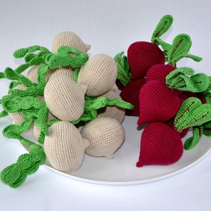 1 Pcs Crochet Turnip, Crochet Plush, Knitted Toy Food, Fake Food ...