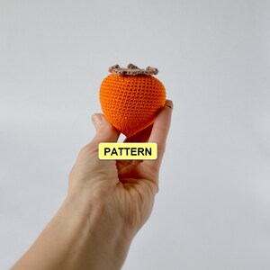 Crochet Persimmon PATTERN, Crochet Fruit Pattern, PDF - Etsy