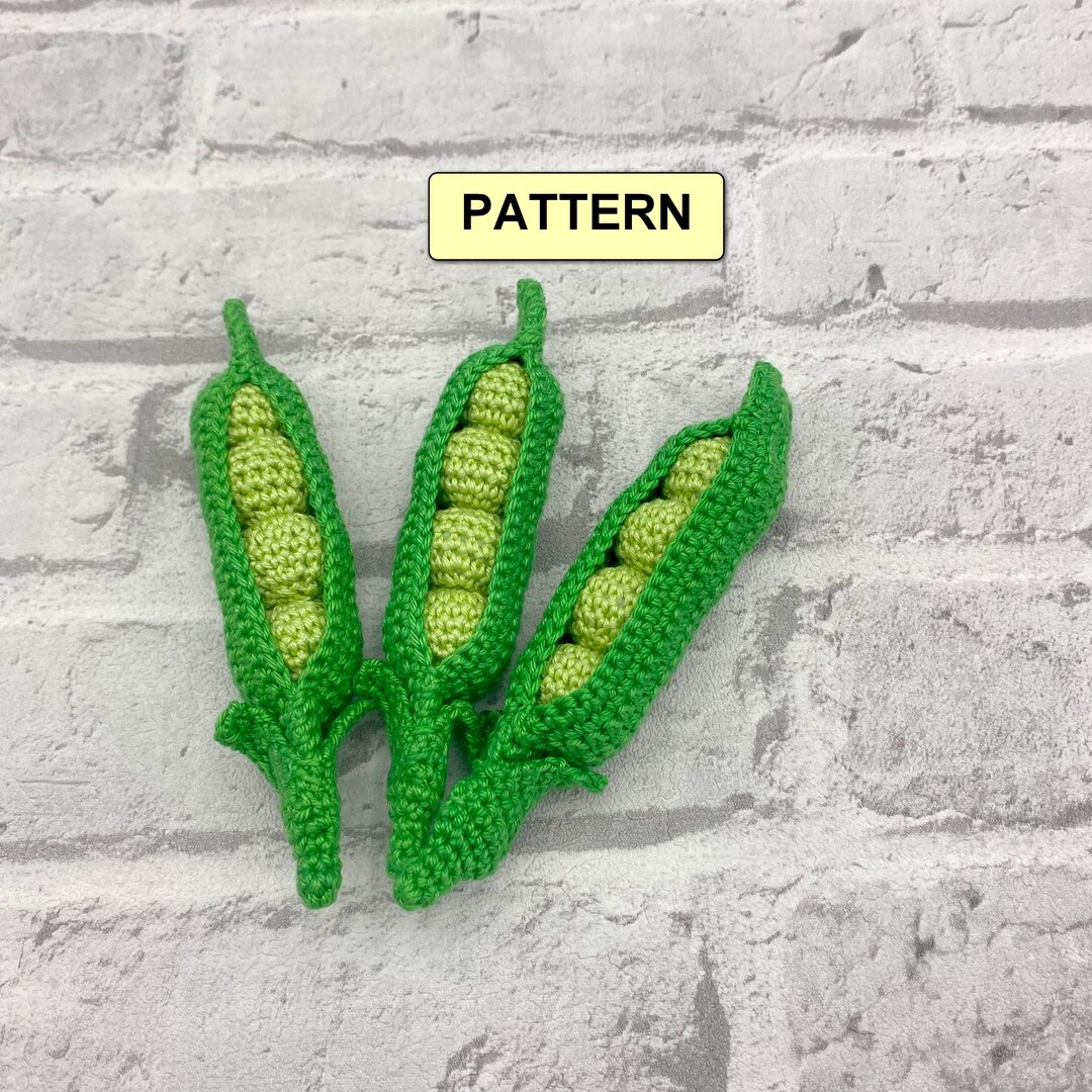 Crochet Pattern Veggies Peas in Pea Pod PDF Download, Food Crochet ...