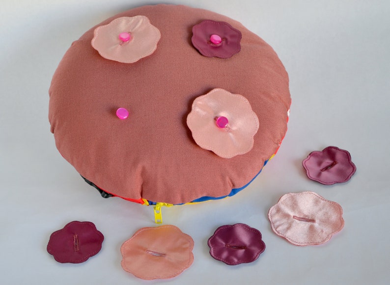 Dementia Fidget Pillow With Flowers Alzheimer's Sensory - Etsy