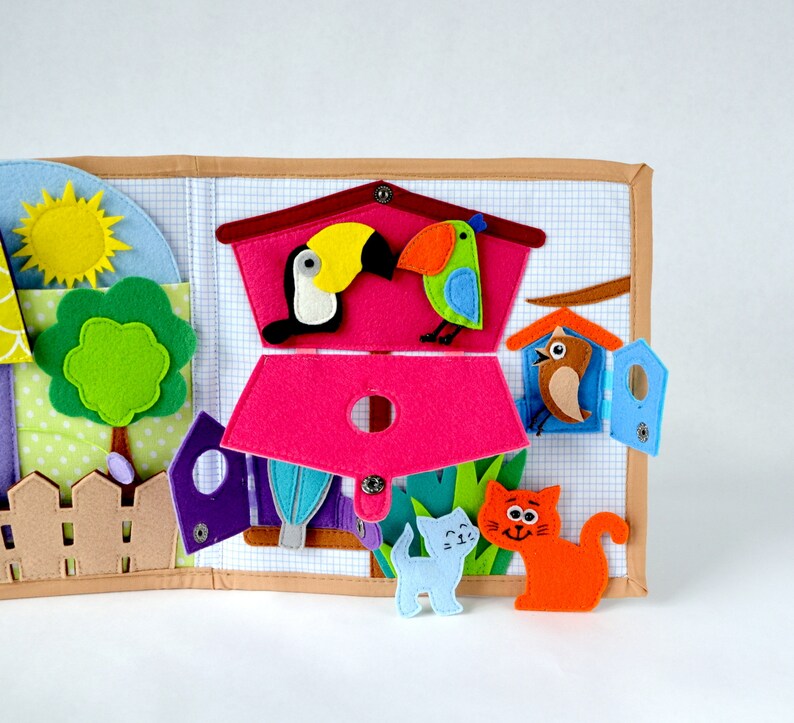 Quiet Book Birds in Birdhouses Busy Book Felt Book Kids - Etsy