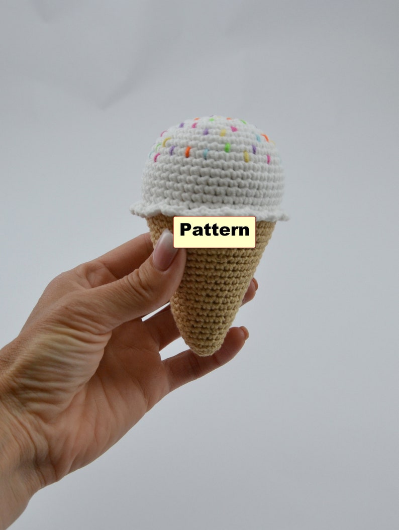 Ice Cream PATTERN PDF Crochet Food Pattern Play Food - Etsy