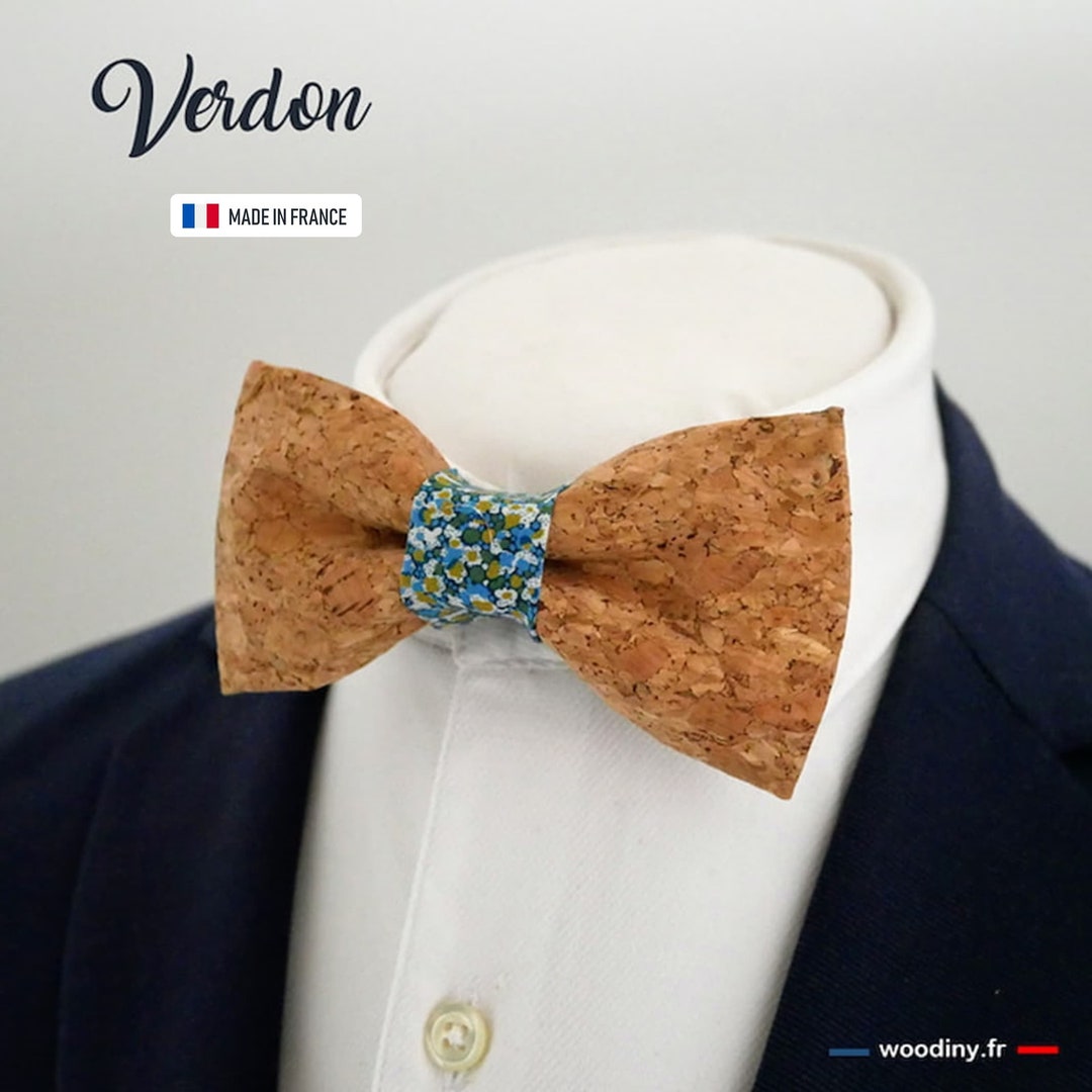 Noeud papillon en liège, cadeau noel homme, Verdon, noeud papillon en ...