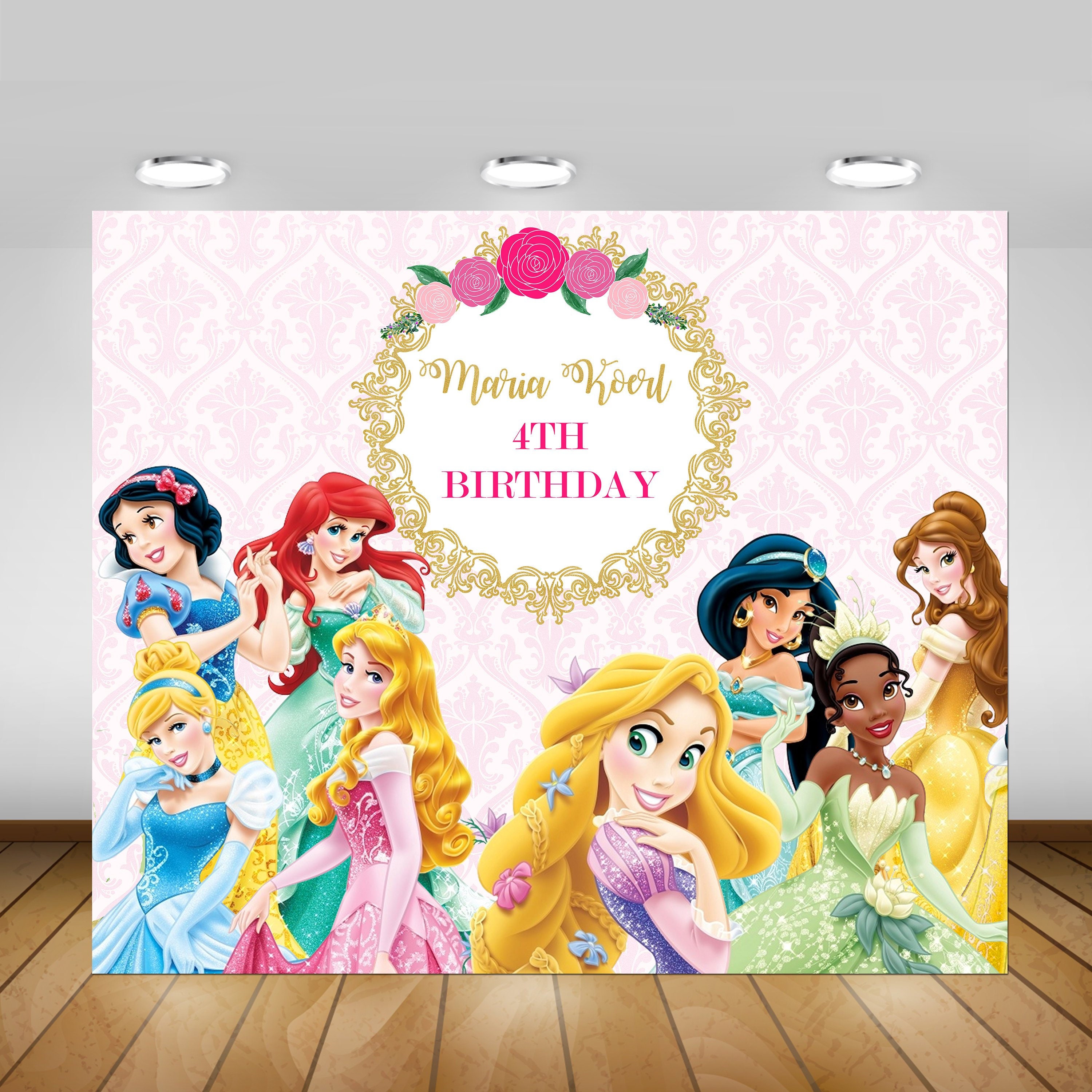 Printable Disney Princess Party Backdrop Disney Princess | Etsy