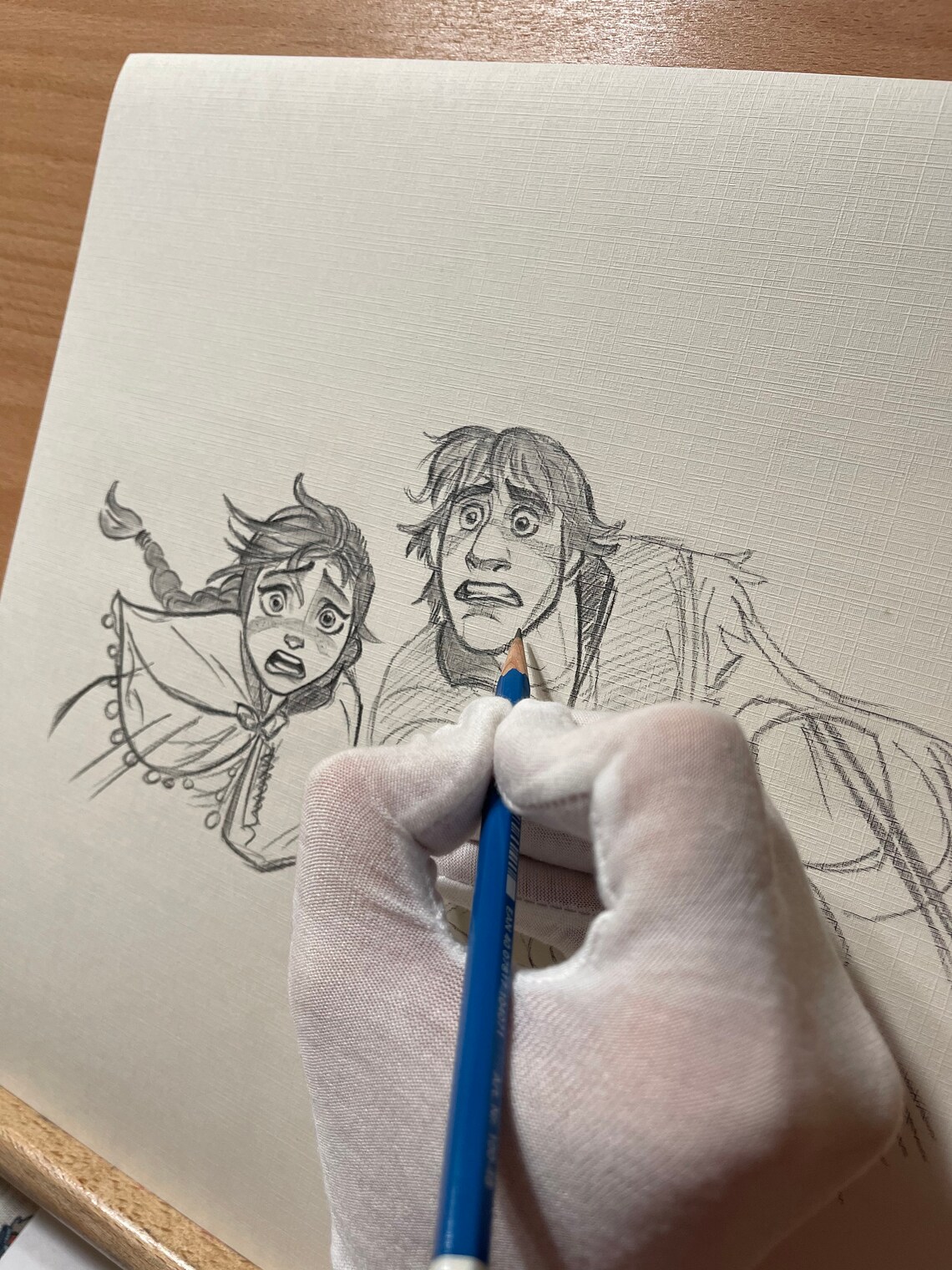 Disney Frozen Anna and Kristoff Original Pencil Concept Art Drawing ...