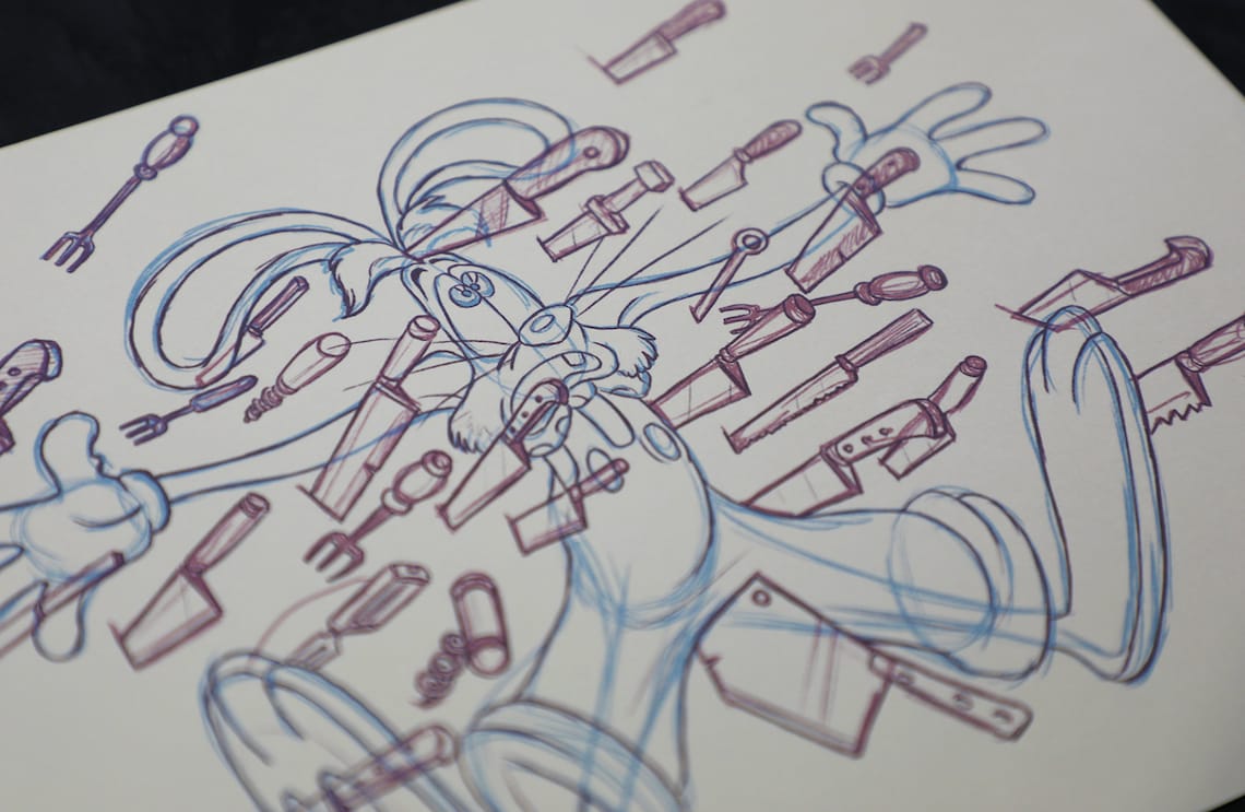 Who Framed Roger Rabbit Original Drawing Sketch Concept Art Animation ...