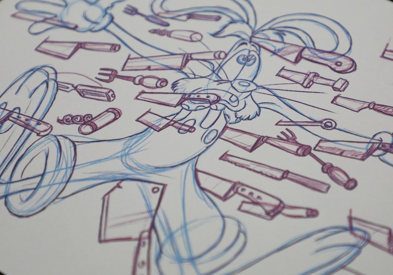 Who Framed Roger Rabbit Original Drawing Sketch Concept Art Animation ...