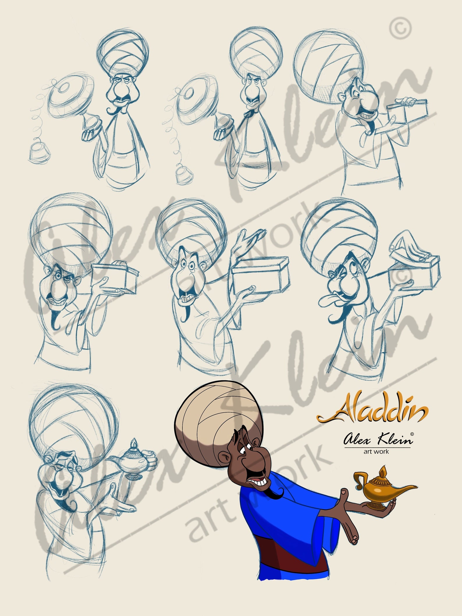Merchant Aladdin Concept Art Disney Illustration Sketch - Etsy Singapore
