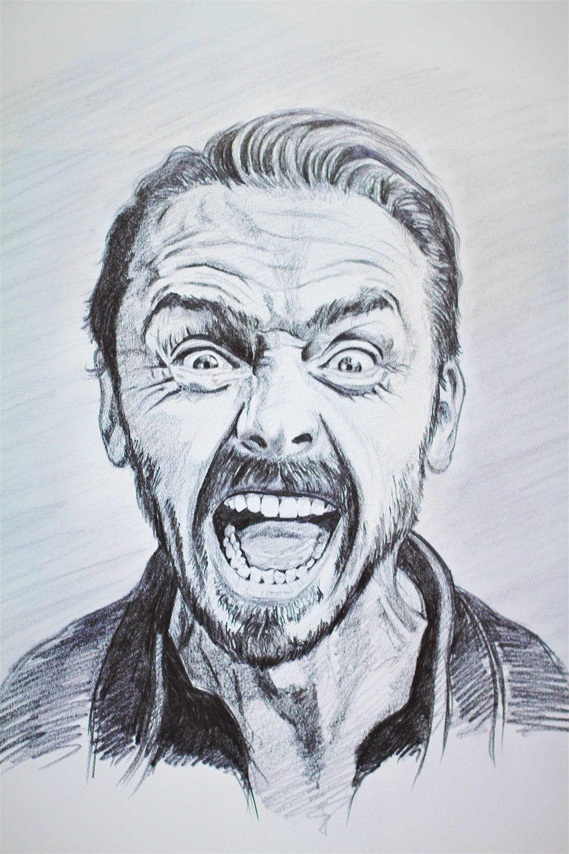 Original Art Drawing Sketch Film Actor Simon Pegg - Etsy