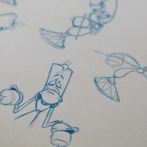 The Magnificent Lumiere From Beauty and the Beast Original Drawing ...