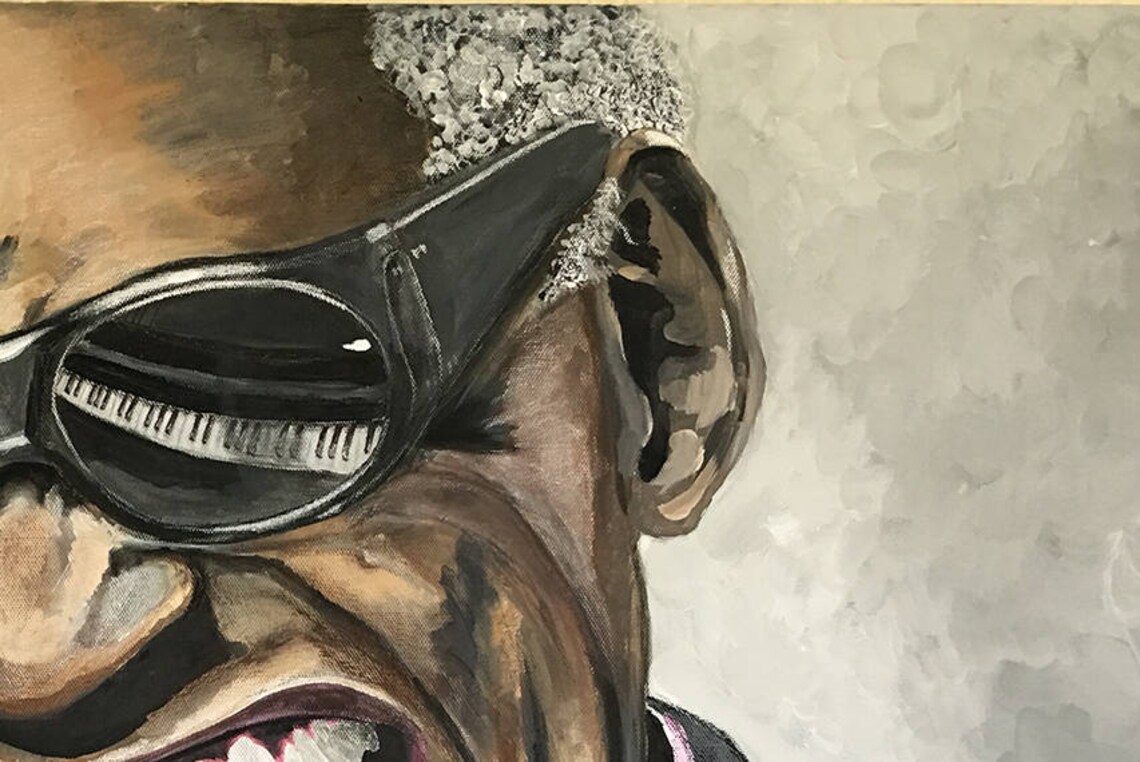 Ray Charles Acrylic and Charcoal Painting. Ray Charles - Etsy