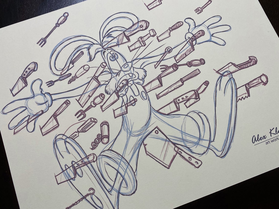 Who Framed Roger Rabbit Original Drawing Sketch Concept Art Animation ...