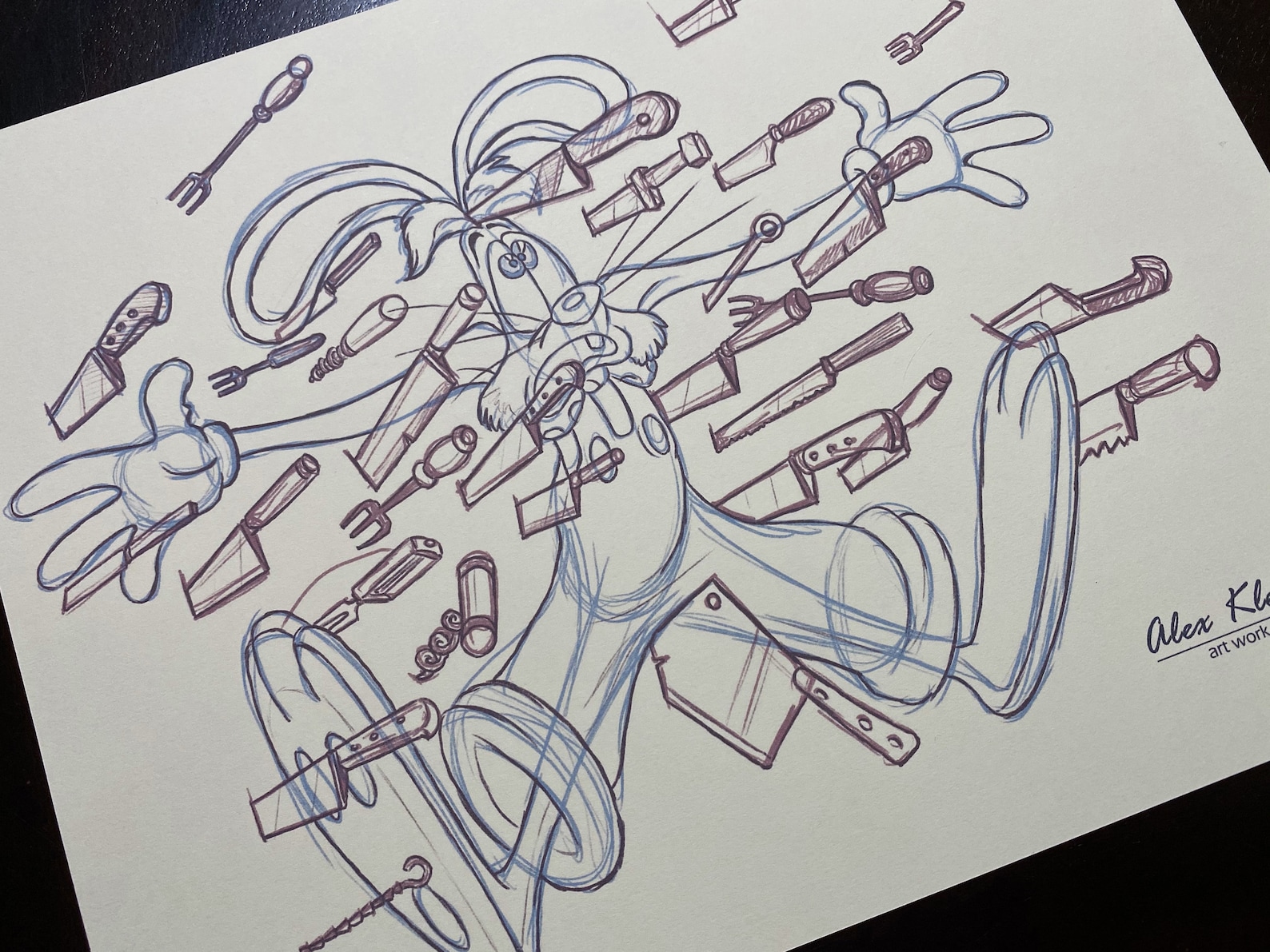 Who Framed Roger Rabbit Original Drawing Sketch Concept Art Animation ...