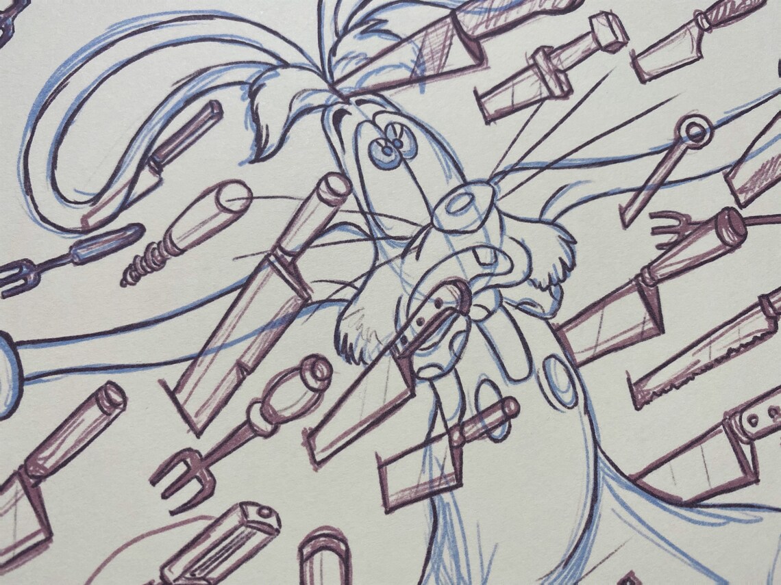 Who Framed Roger Rabbit Original Drawing Sketch Concept Art Animation ...