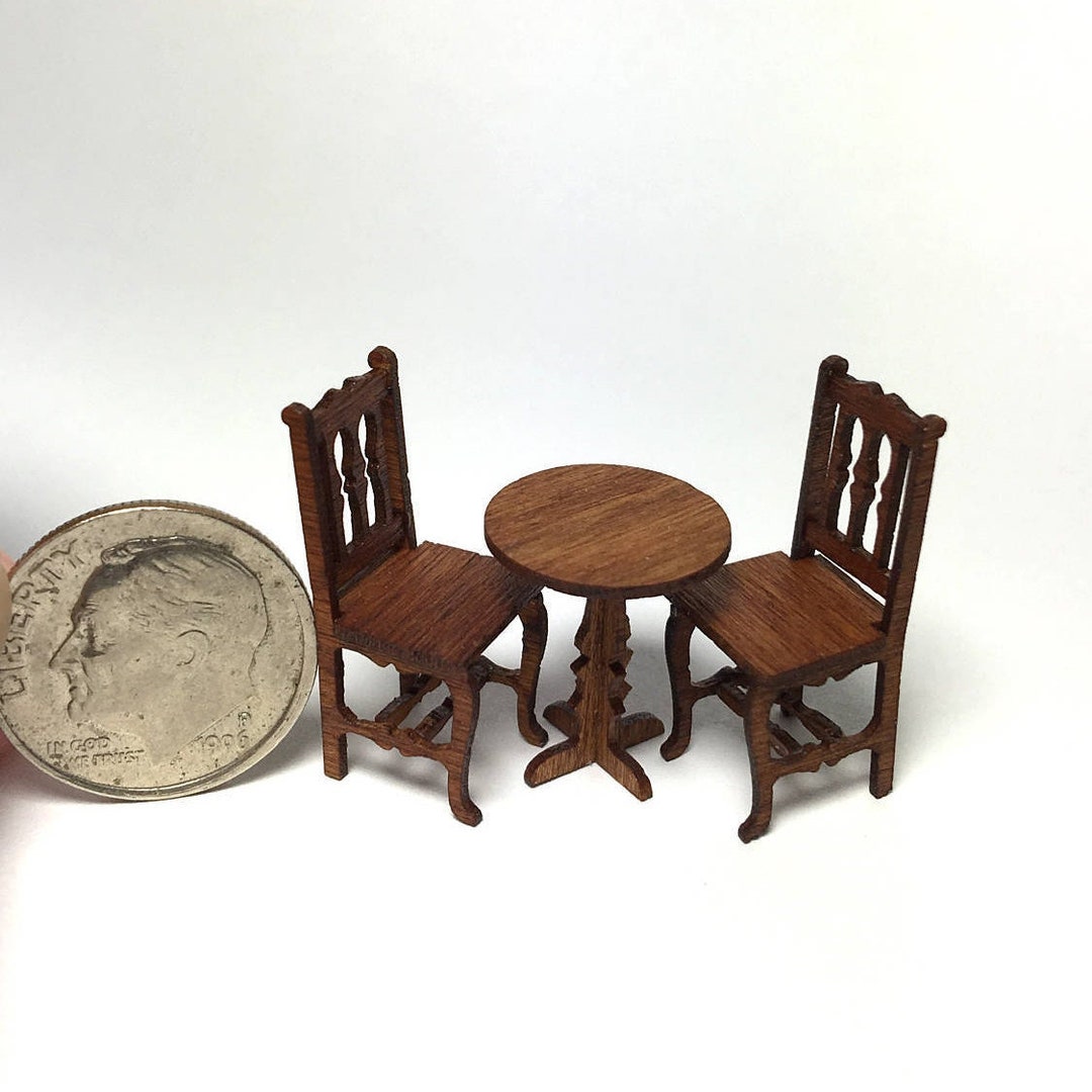 Quarter Inch Scale Table and 2 Chairs D.I.Y. Kit (1:48) - Etsy