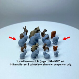 Half Inch Scale (1:24) Woodland Critters Miniature Animals to Customize ...